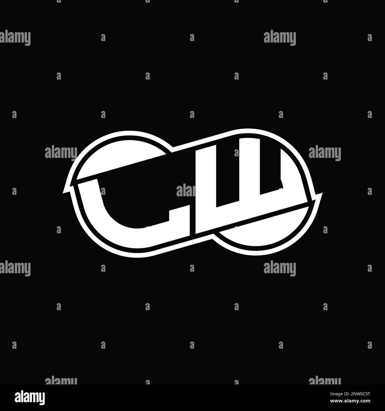 LW Logo monogram abstract infinity shape half round vector images ...