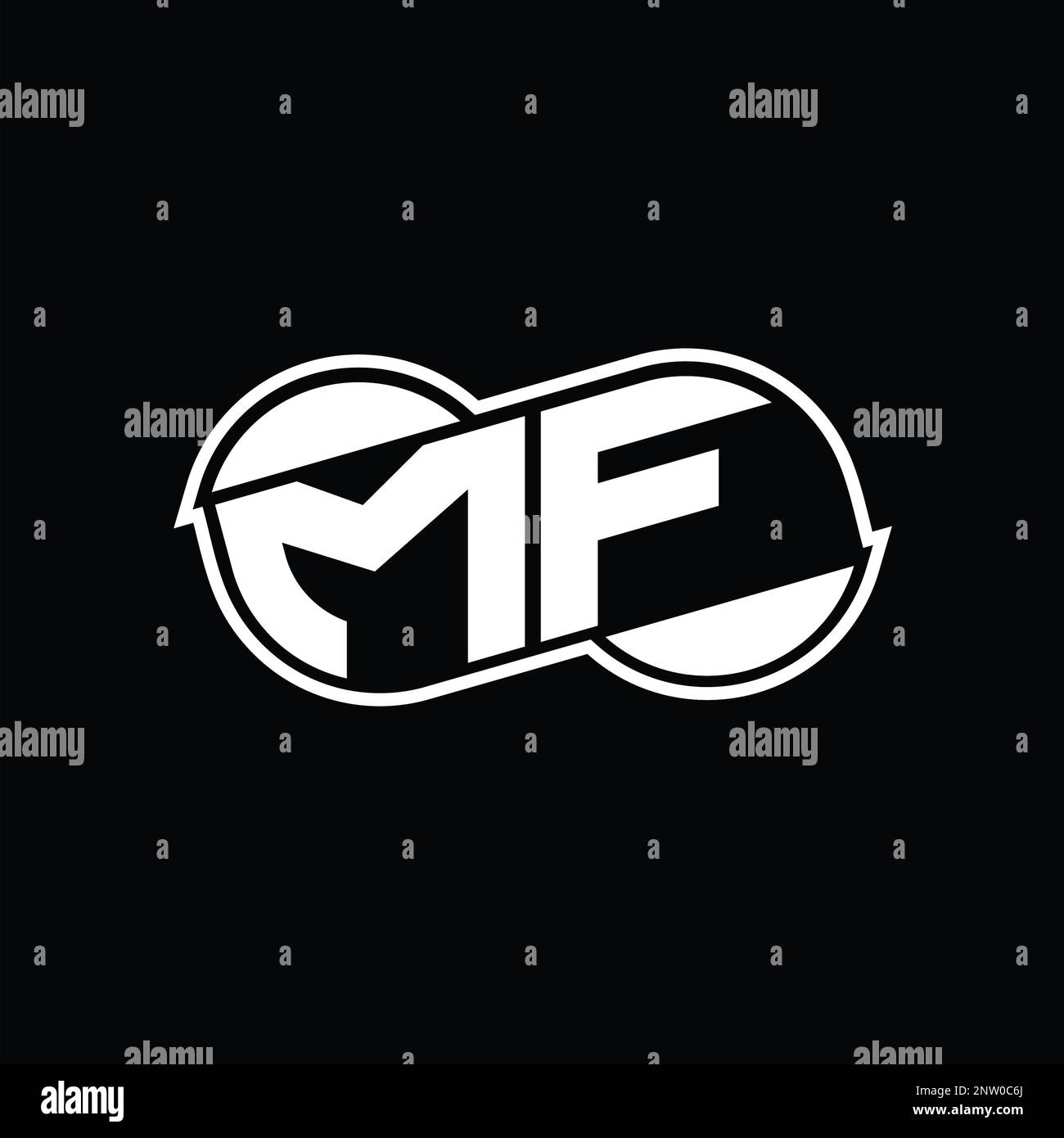 MF Logo monogram abstract infinity shape half round vector images ...