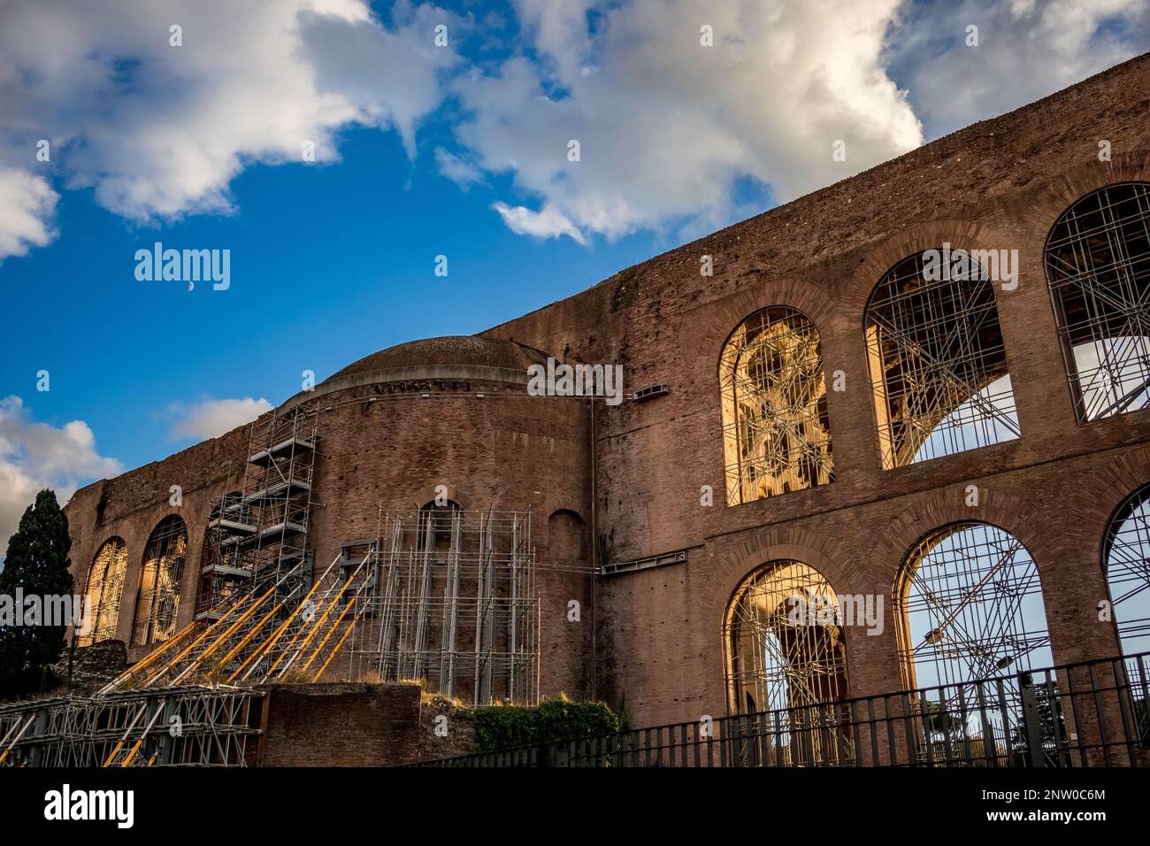 Low angle street architectural view, Rome, the capital city of Italy ...