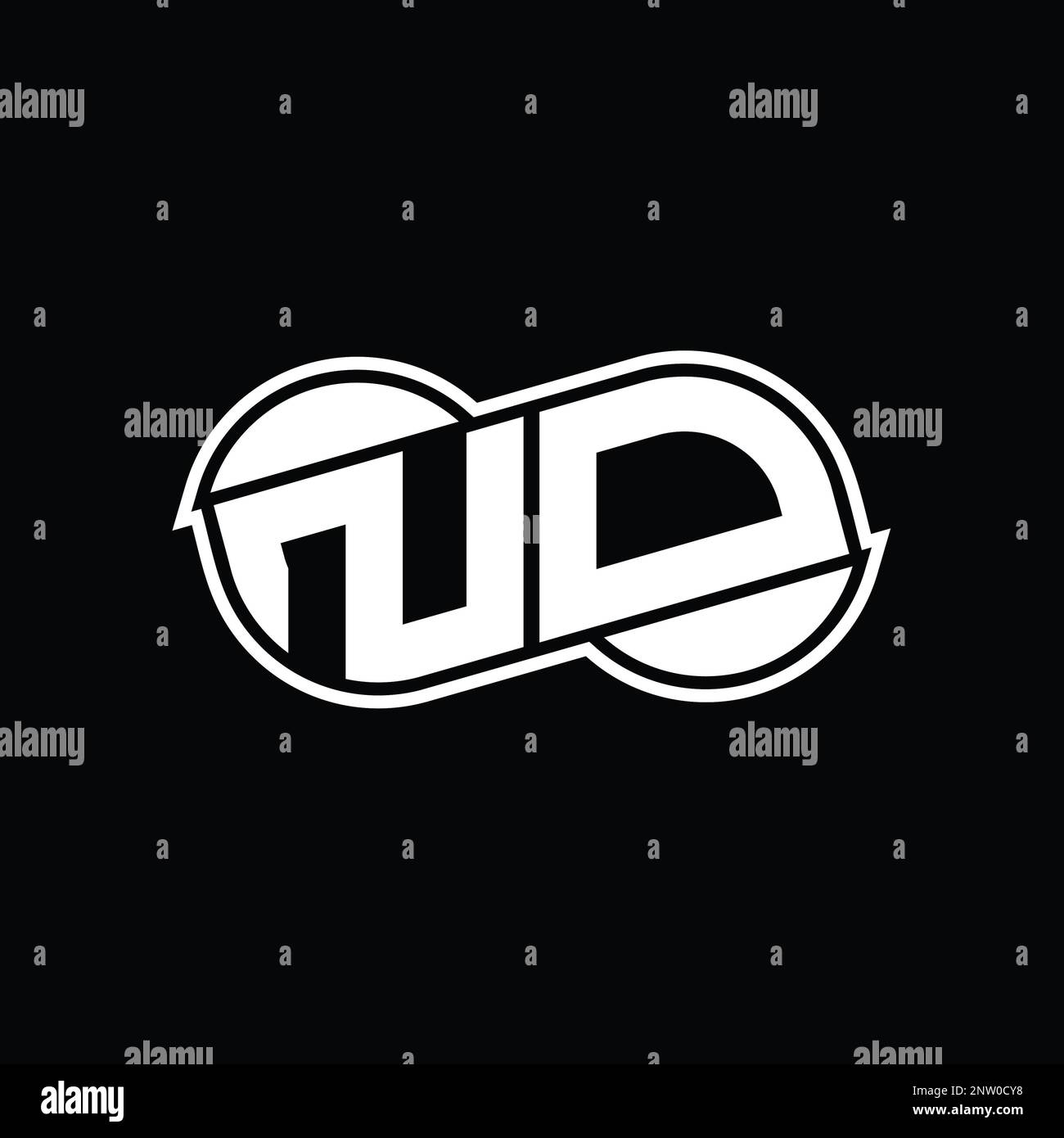 ND Logo monogram abstract infinity shape half round vector images ...