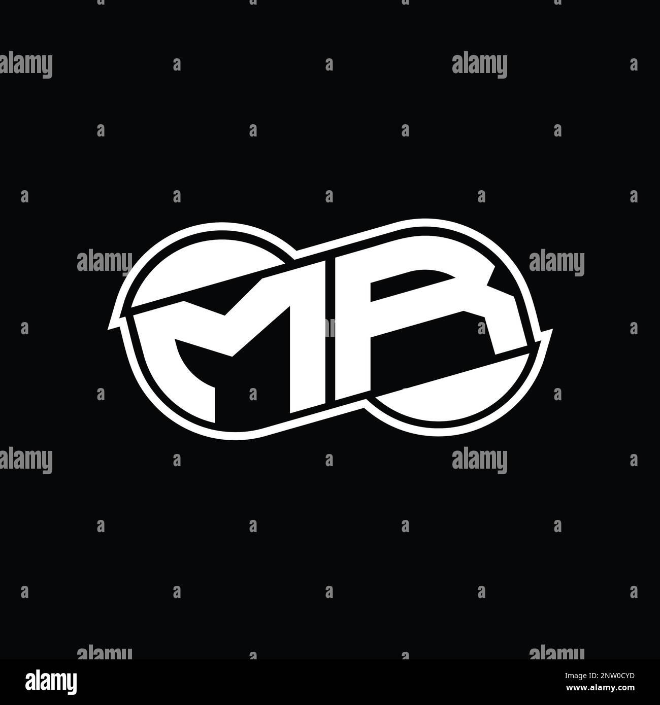 MR Logo monogram abstract infinity shape half round vector images ...