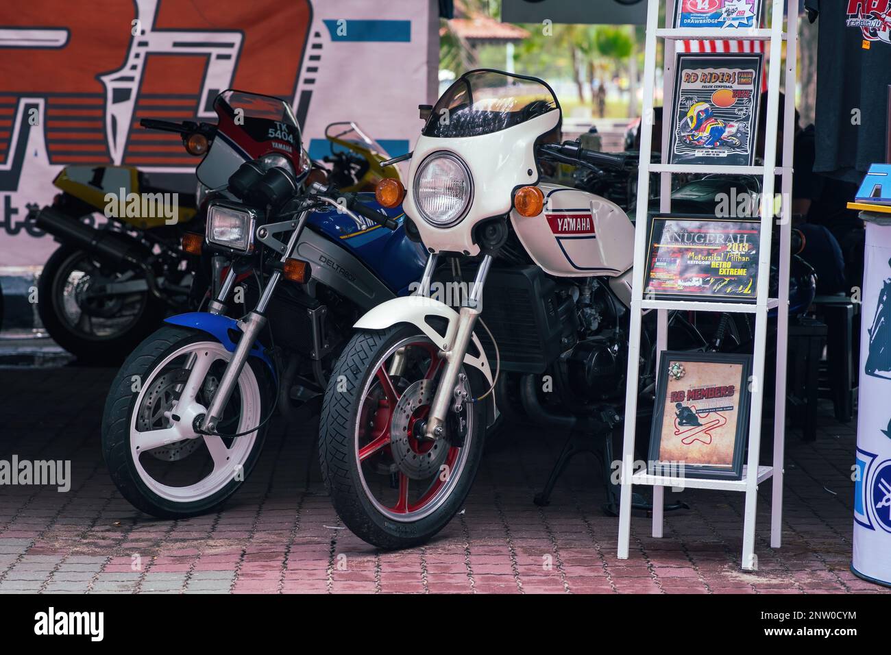 Motorcycles parked in a line at the Bike Week event Stock Photo - Alamy