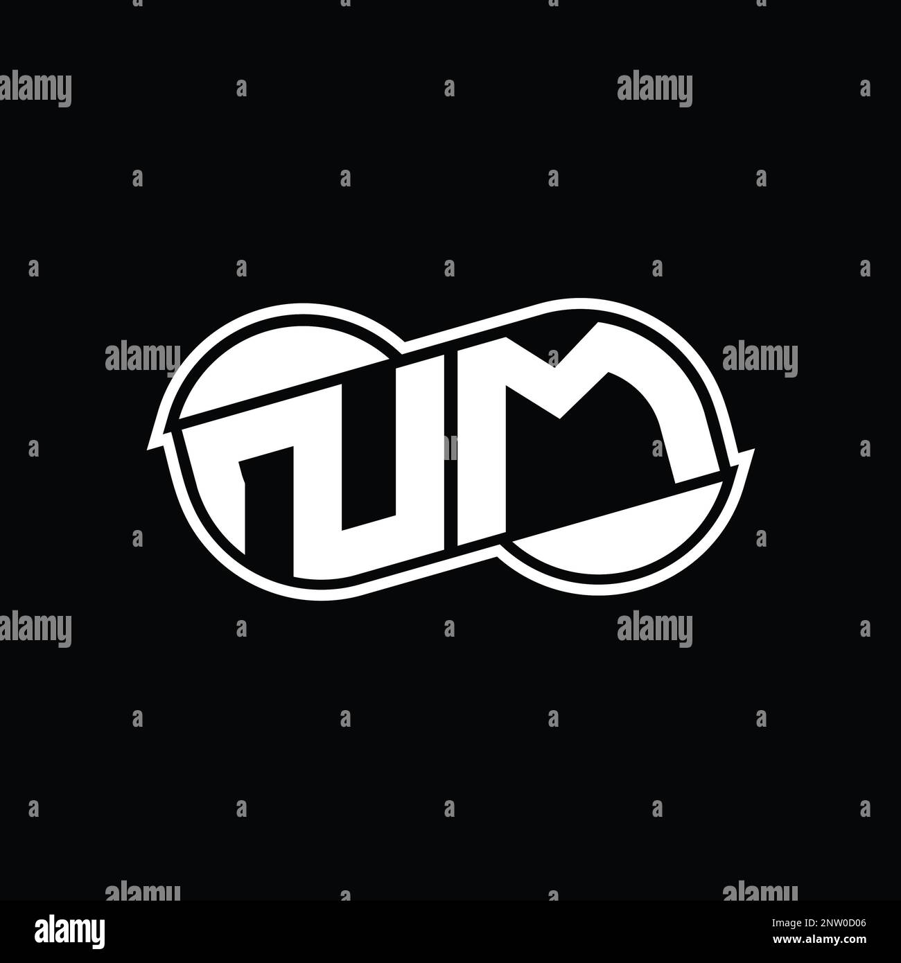 NM Logo monogram abstract infinity shape half round vector images ...