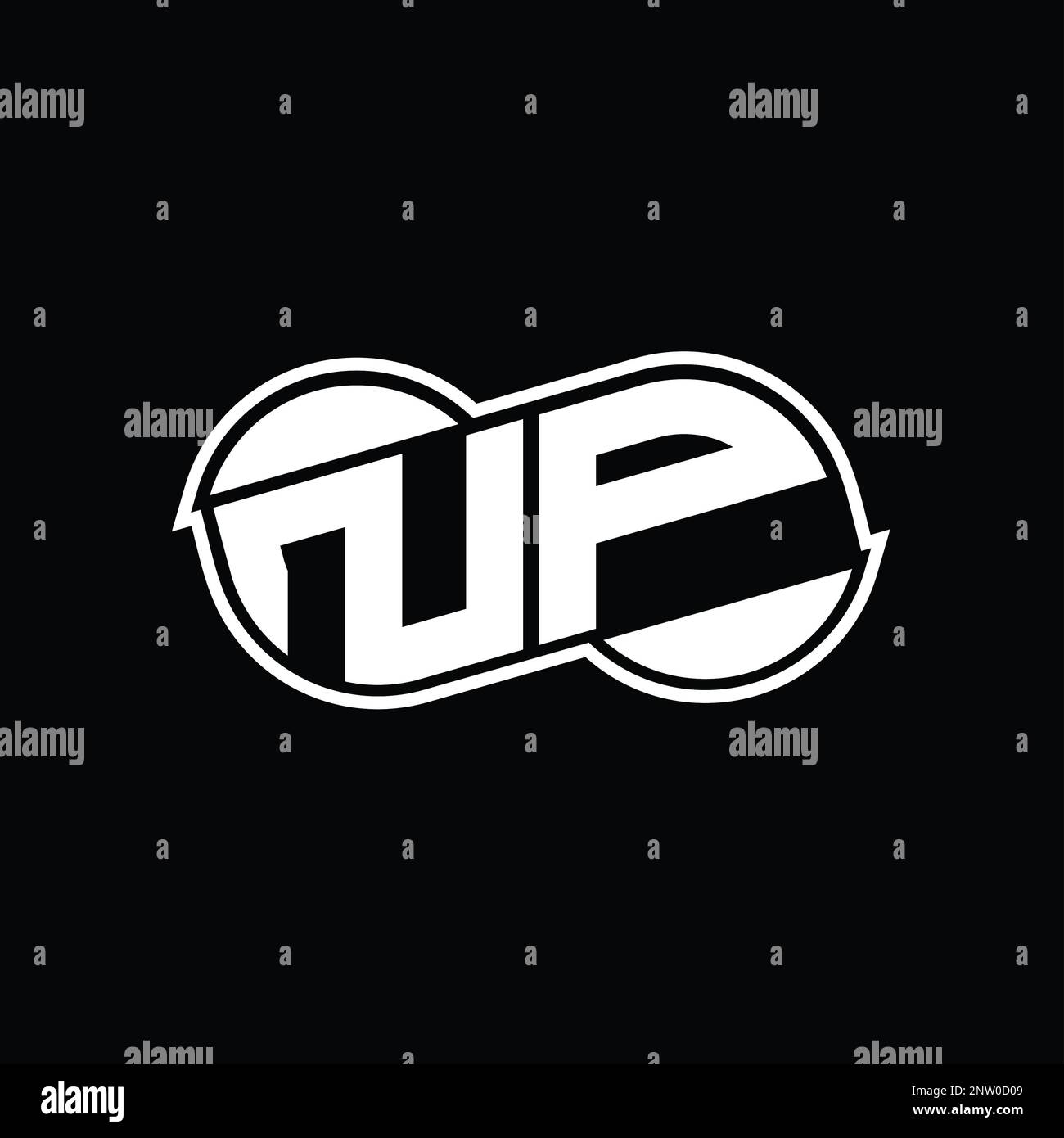 NP Logo monogram abstract infinity shape half round vector images ...