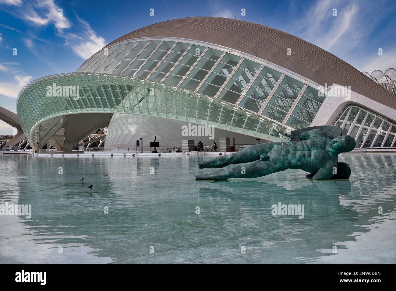 The Spanish modern round building ciudad de las artes in Valencia ...