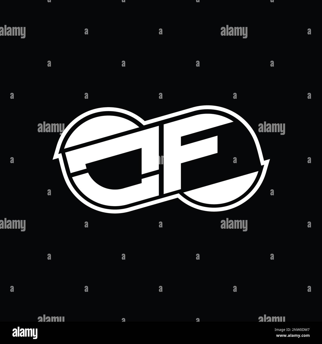 OF Logo monogram abstract infinity shape half round vector images ...