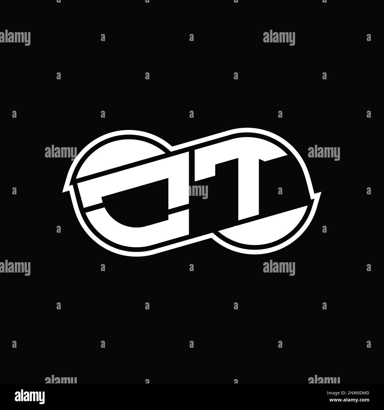 OT Logo monogram abstract infinity shape half round vector images ...