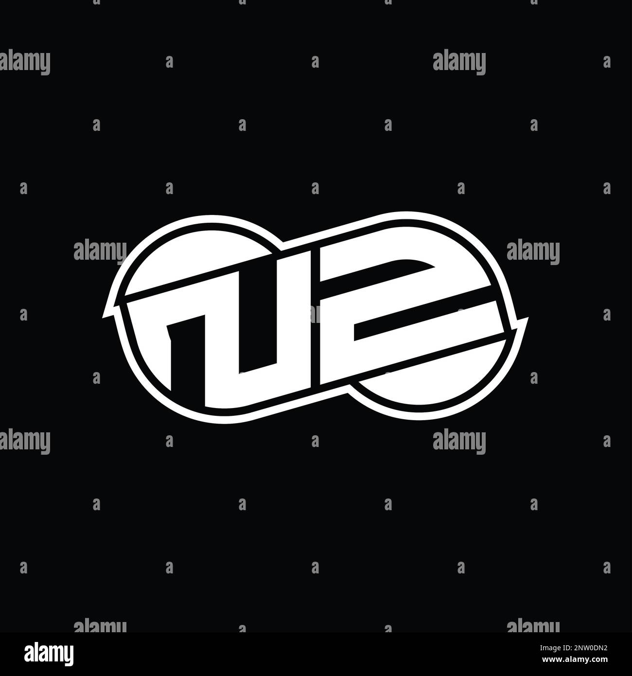 NZ Logo monogram abstract infinity shape half round vector images ...