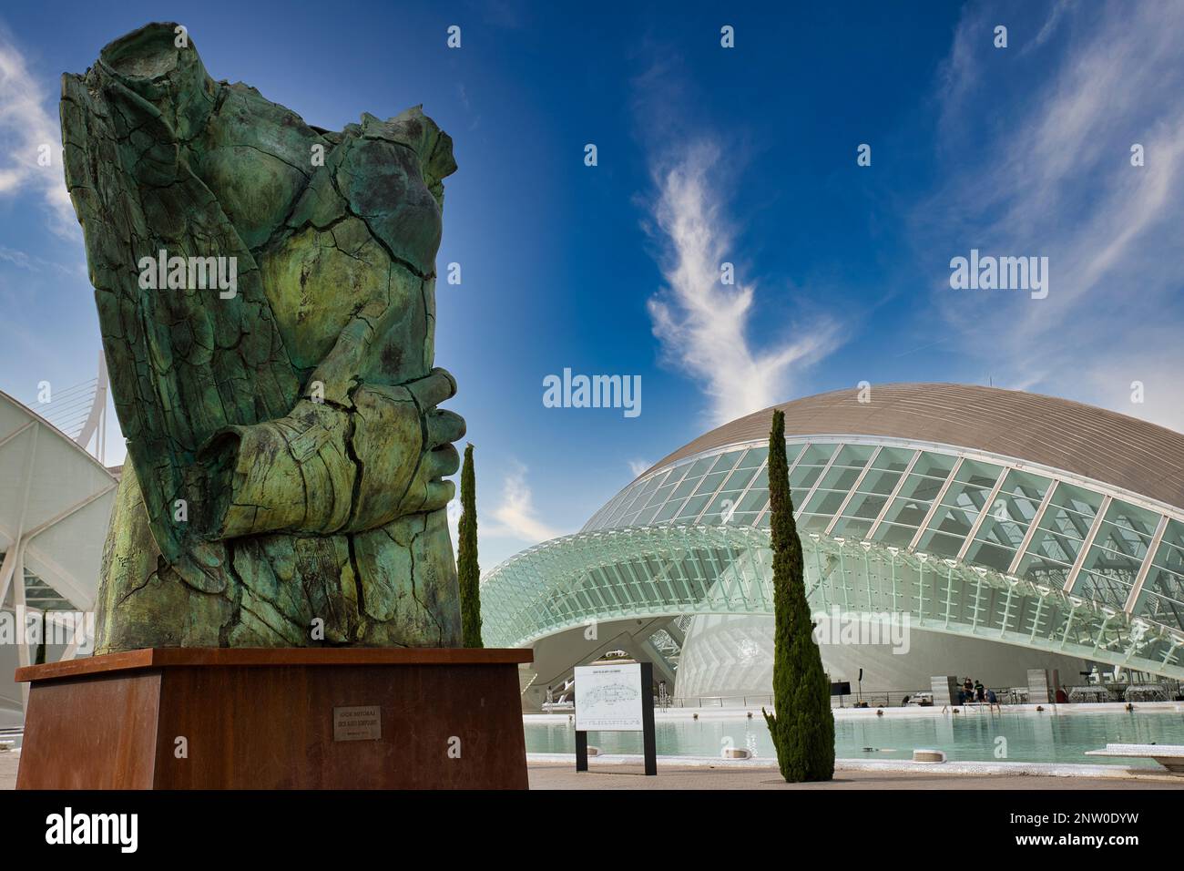 The Spanish modern round building ciudad de las artes in Valencia ...