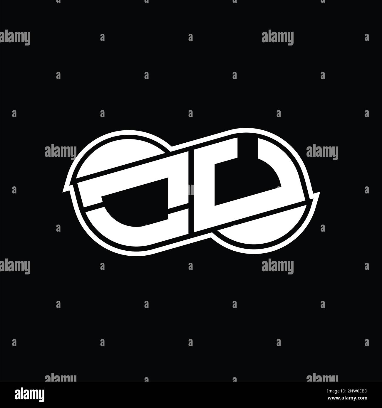 OV Logo monogram abstract infinity shape half round vector images ...