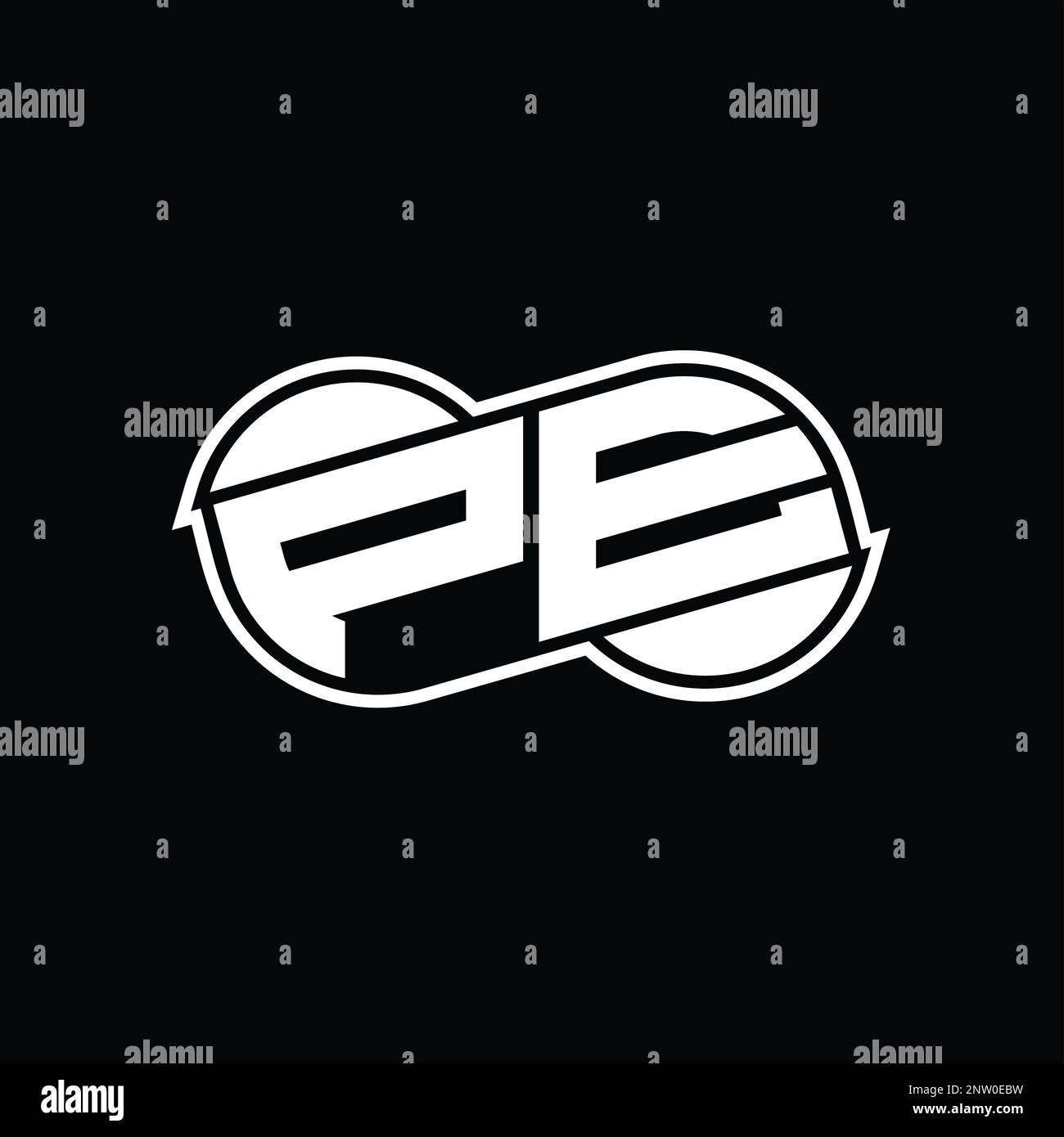 PE Logo monogram abstract infinity shape half round vector images ...