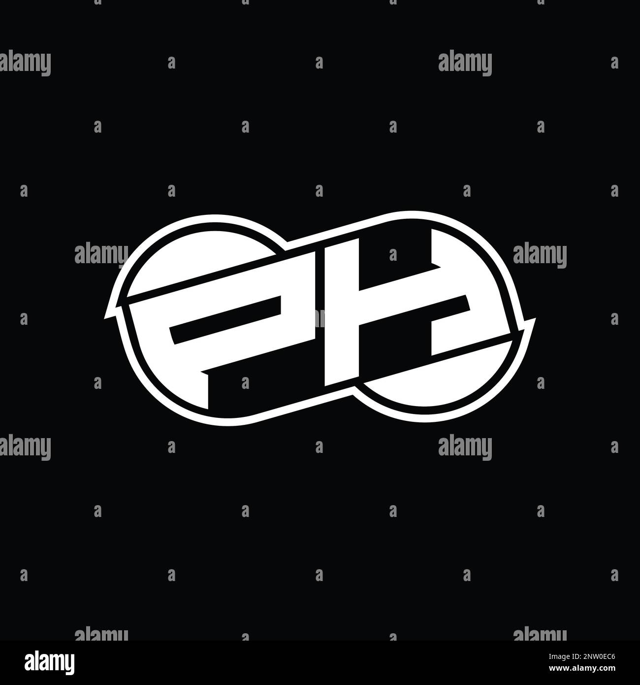 PH Logo monogram abstract infinity shape half round vector images ...