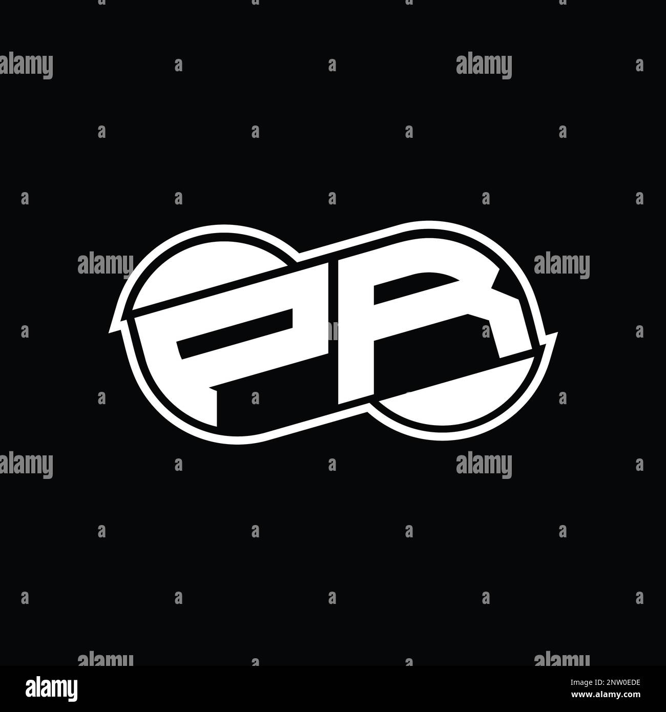 PR Logo monogram abstract infinity shape half round vector images ...