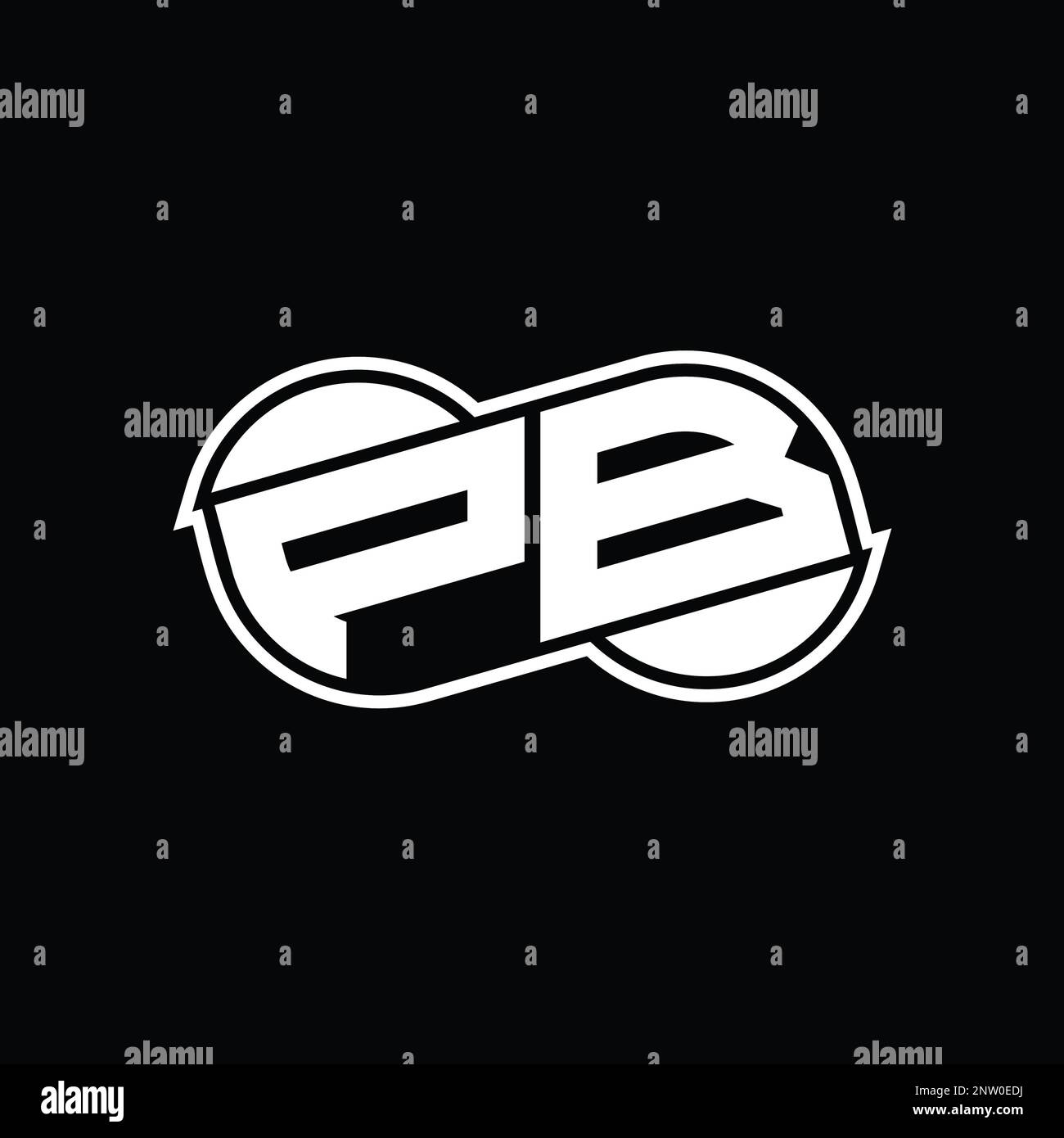 PB Logo monogram abstract infinity shape half round vector images ...