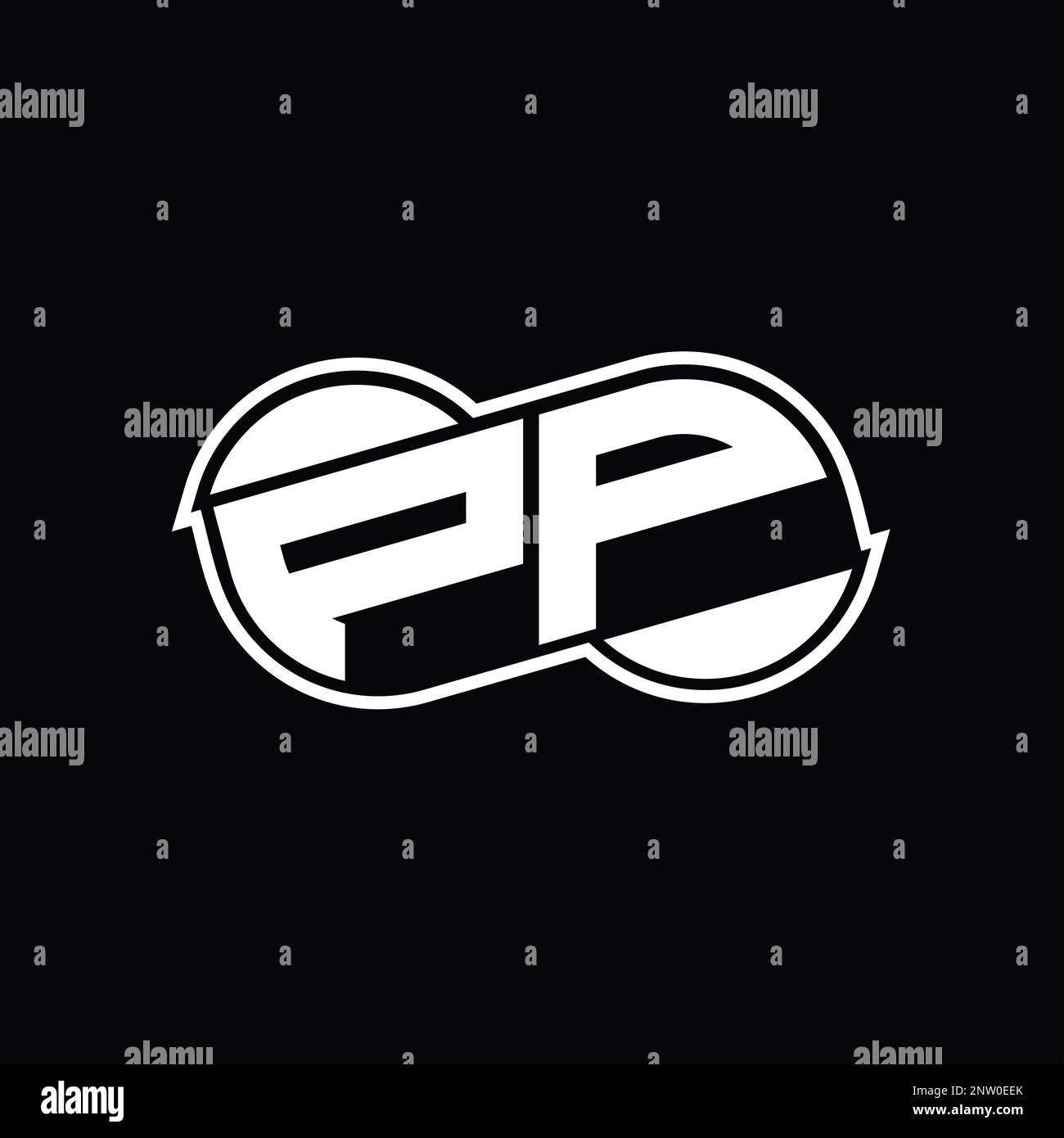 PP Logo monogram abstract infinity shape half round vector images ...