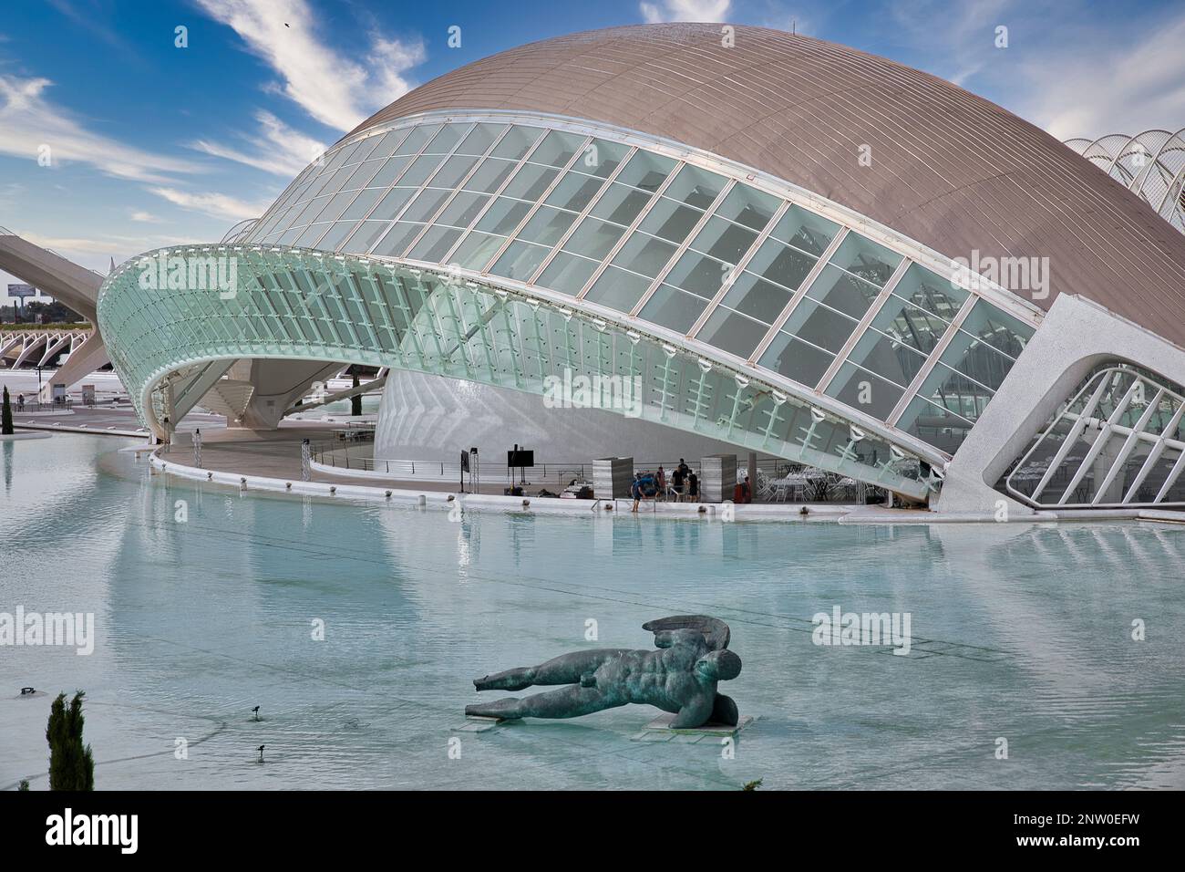 The Spanish modern round building ciudad de las artes in Valencia ...
