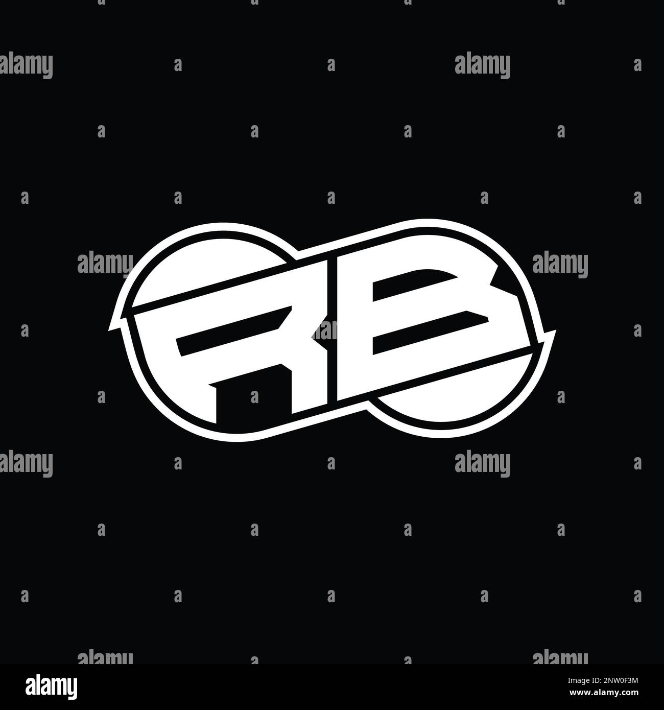 RB Logo monogram abstract infinity shape half round vector images ...