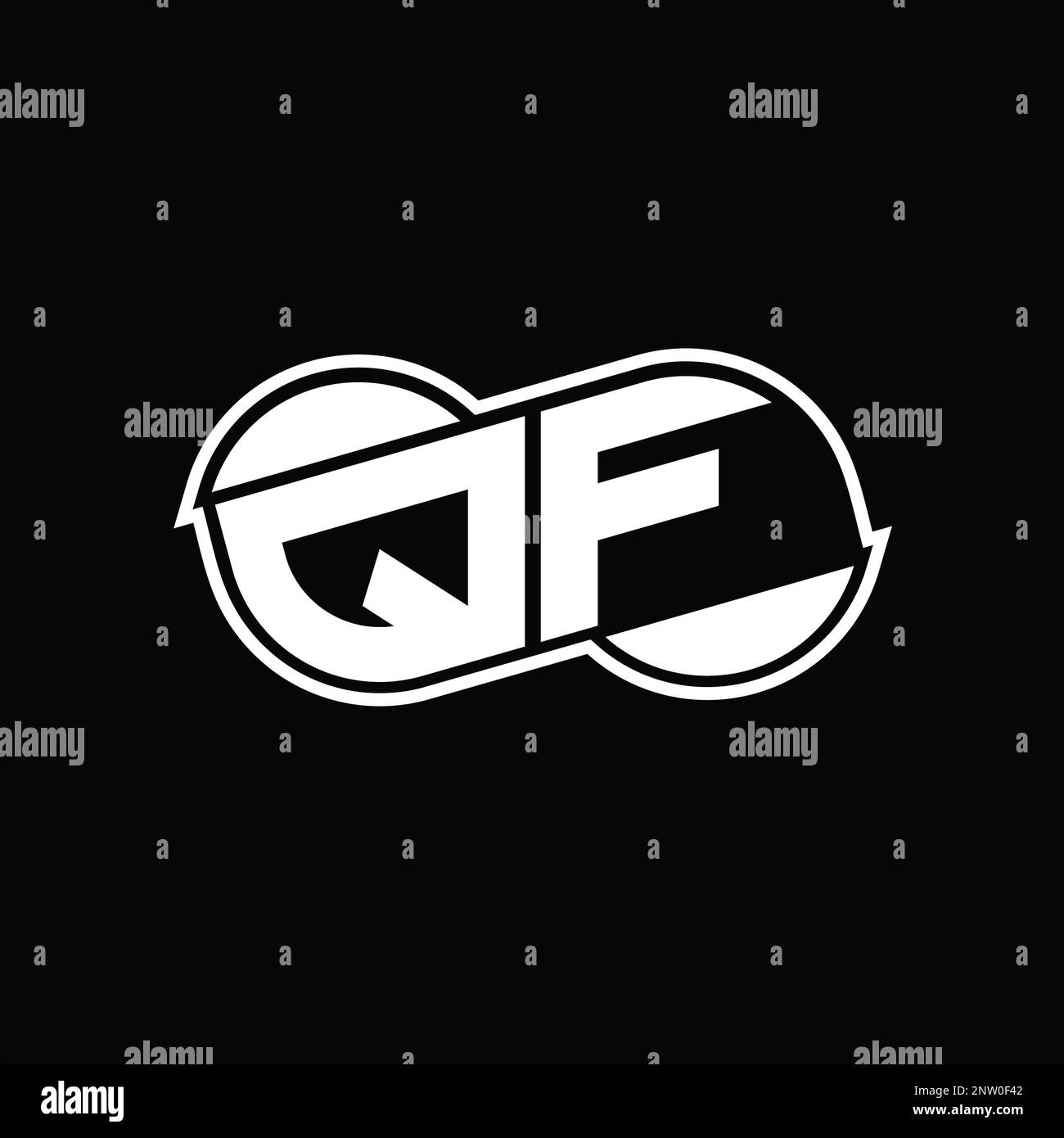 QF Logo monogram abstract infinity shape half round vector images ...