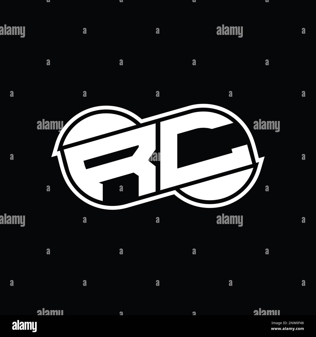 RC Logo monogram abstract infinity shape half round vector images ...