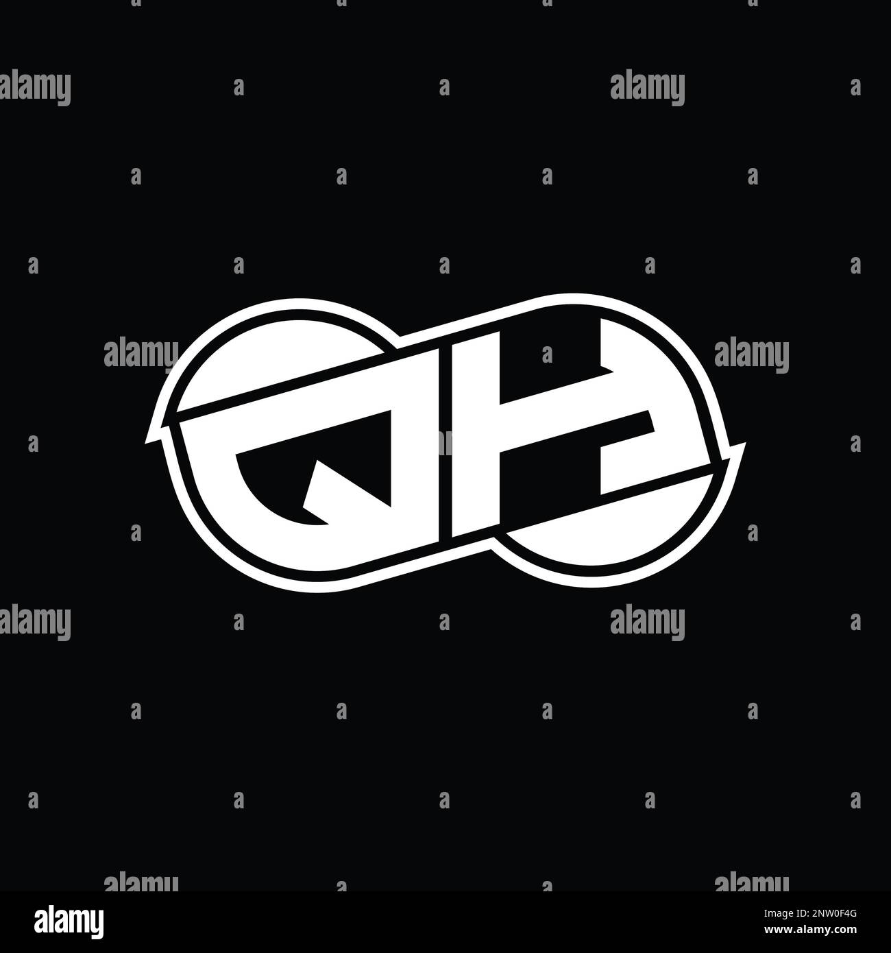 QH Logo monogram abstract infinity shape half round vector images ...