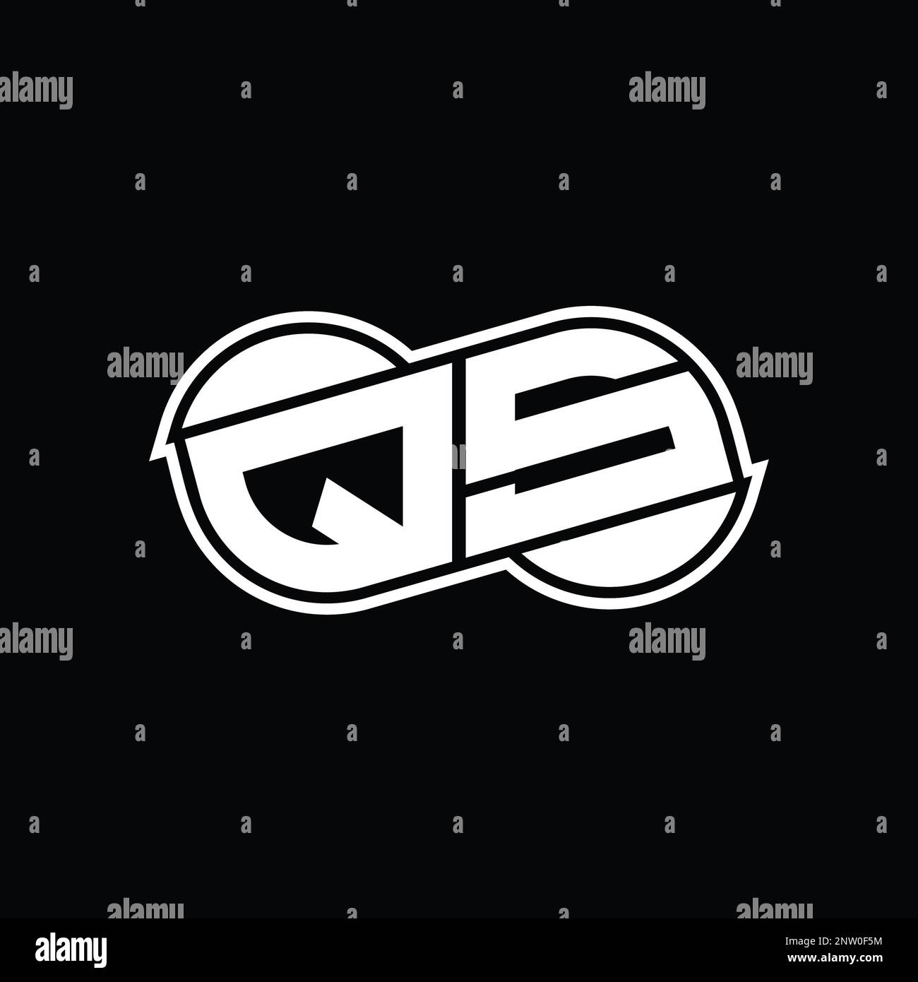 QS Logo monogram abstract infinity shape half round vector images ...