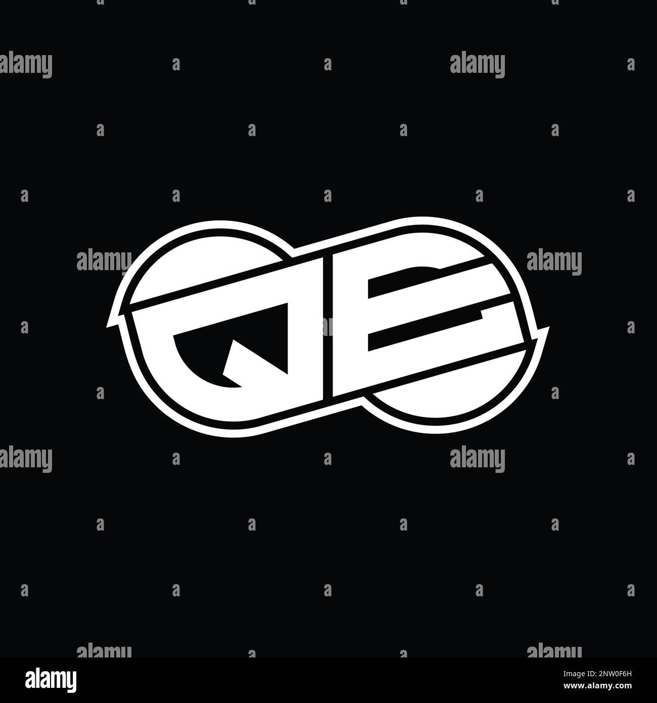 QE Logo monogram abstract infinity shape half round vector images ...