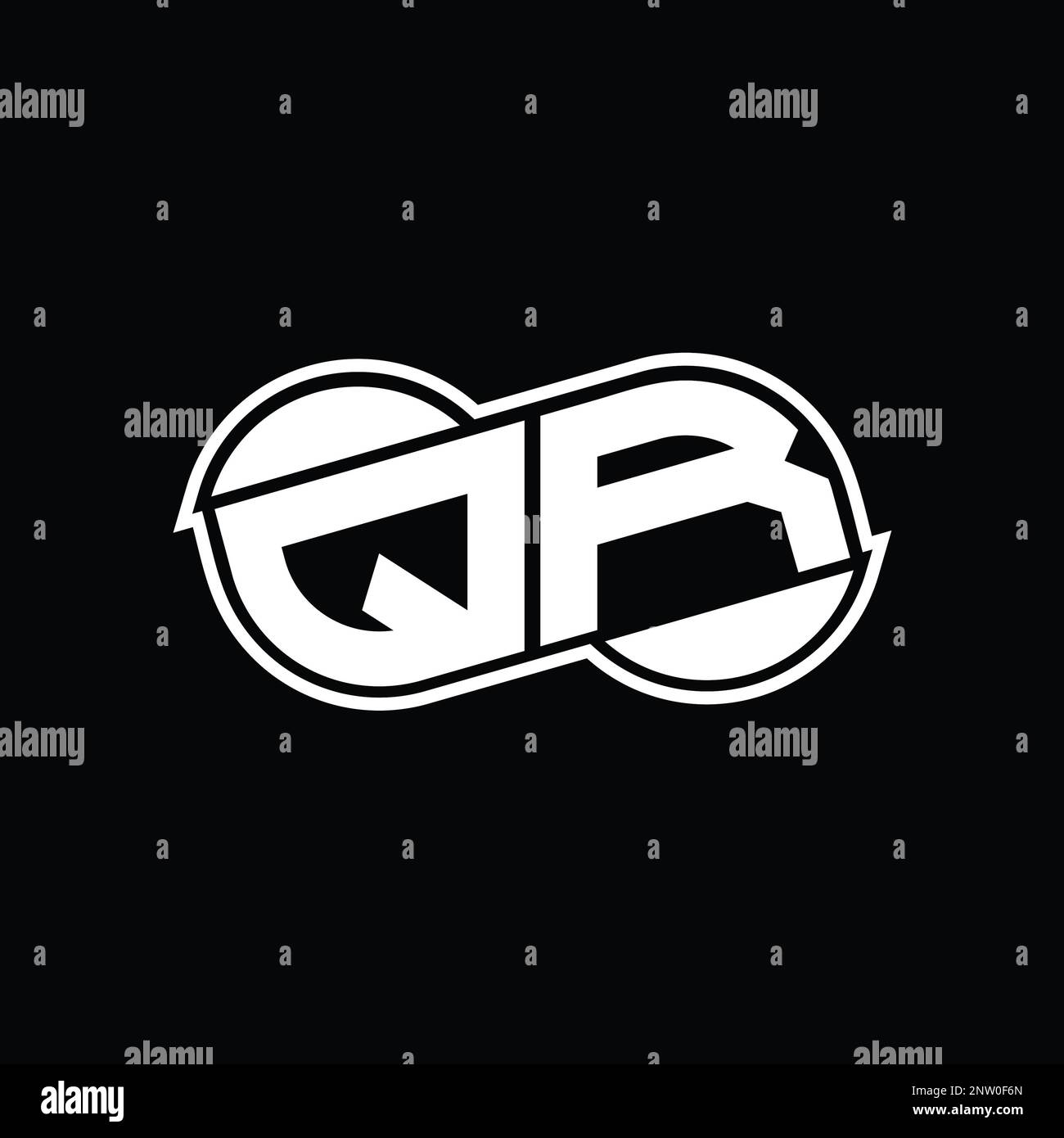 QR Logo monogram abstract infinity shape half round vector images ...
