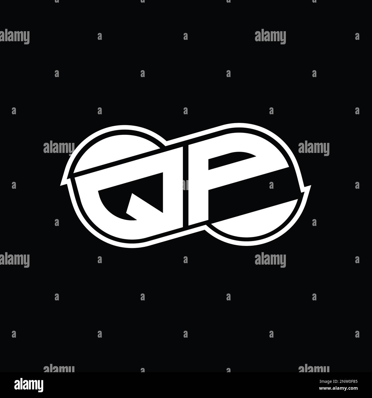 QP Logo monogram abstract infinity shape half round vector images ...