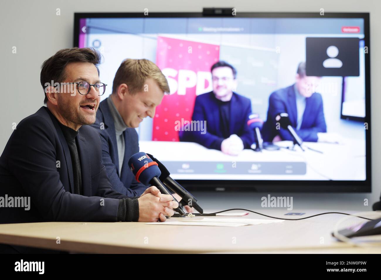 Munich, Germany. 28th Feb, 2023. The heads of the parliamentary groups ...