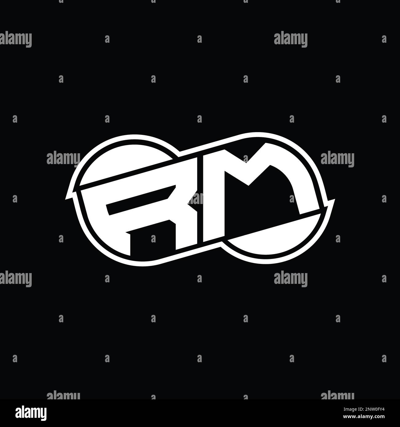 RM Logo monogram abstract infinity shape half round vector images ...