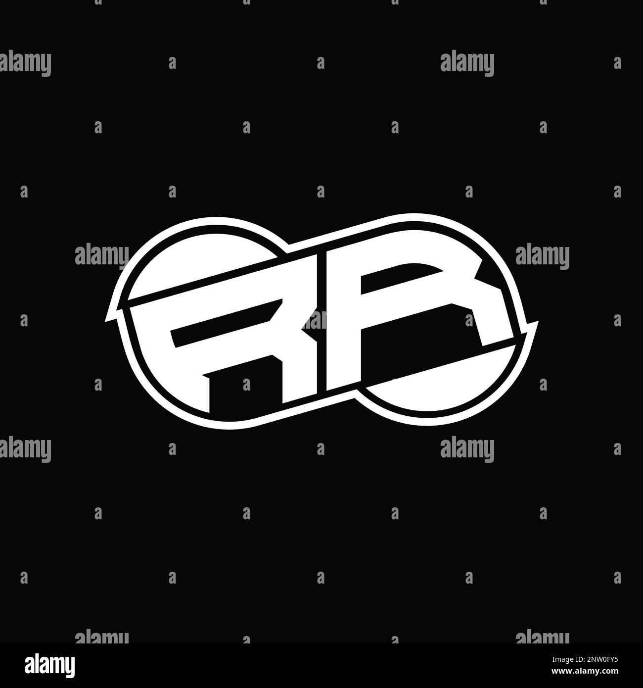 RR Logo monogram abstract infinity shape half round vector images ...