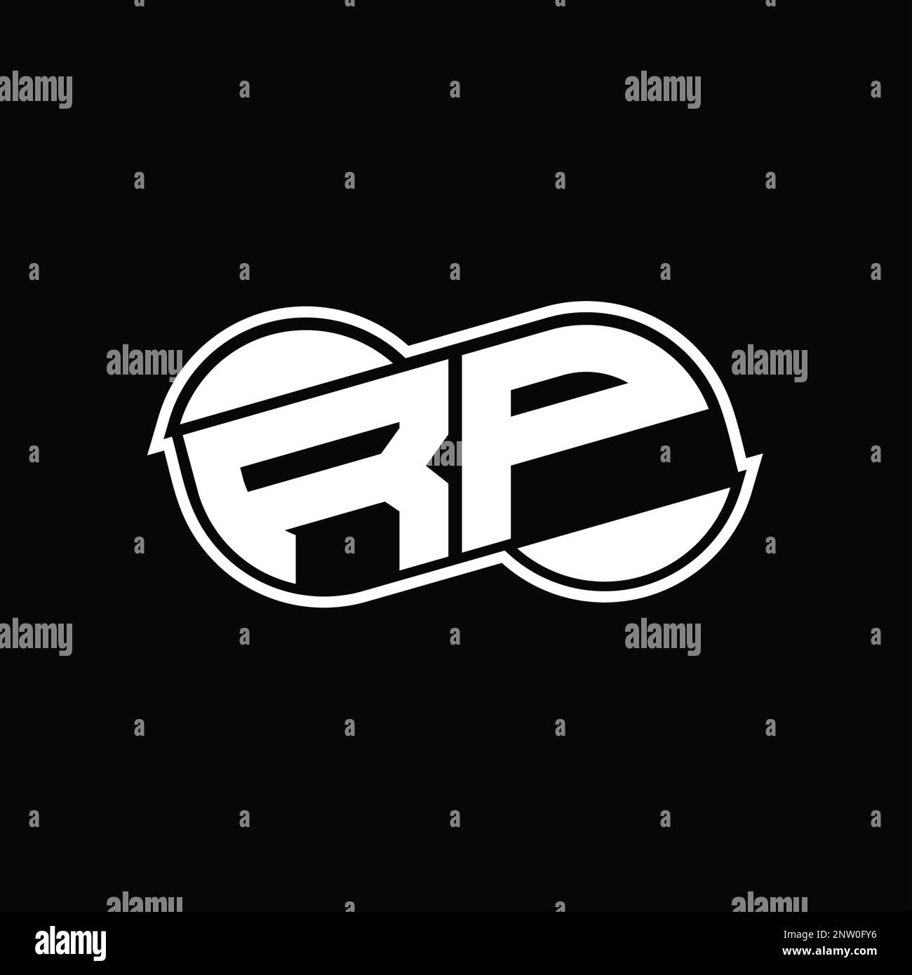 RP Logo monogram abstract infinity shape half round vector images ...