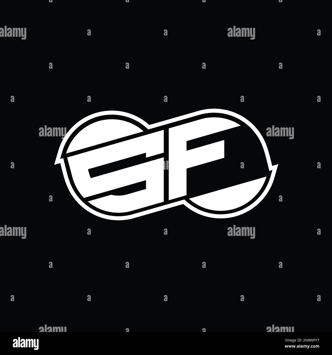 SF Logo monogram abstract infinity shape half round vector images ...