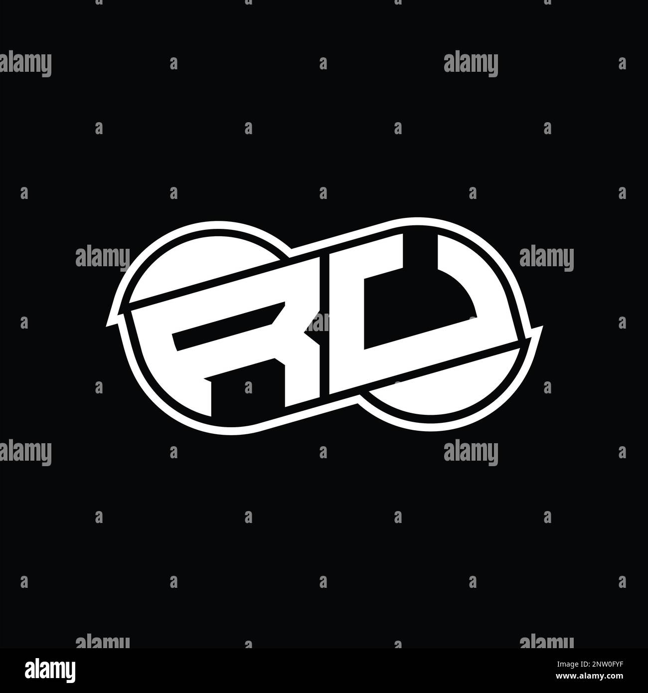 RV Logo monogram abstract infinity shape half round vector images ...