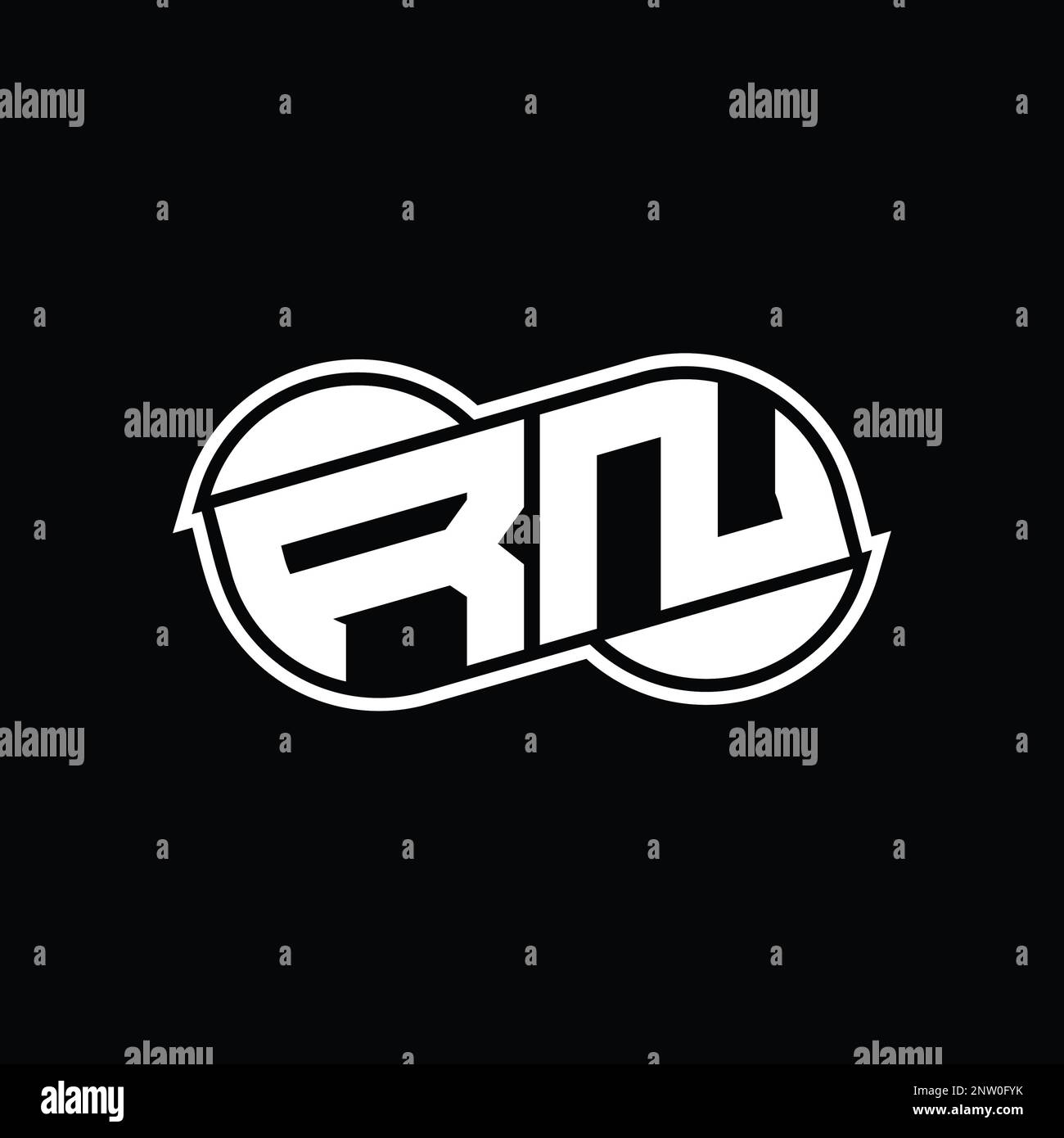 RN Logo monogram abstract infinity shape half round vector images ...