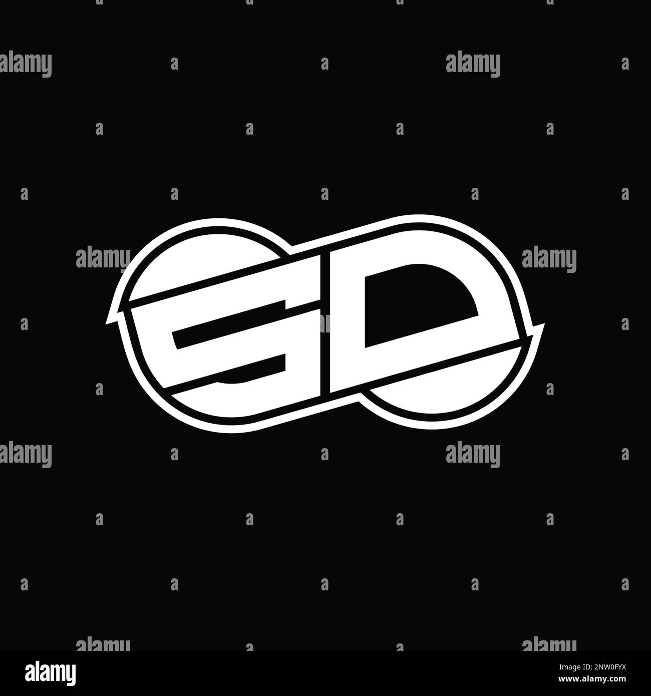 SD Logo monogram abstract infinity shape half round vector images ...