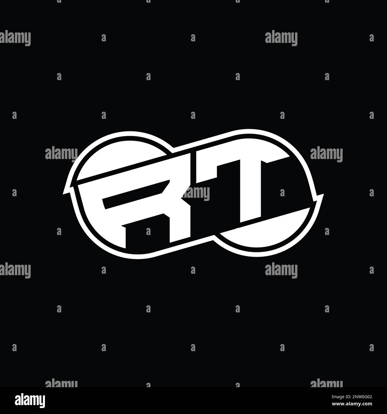 RT Logo monogram abstract infinity shape half round vector images ...