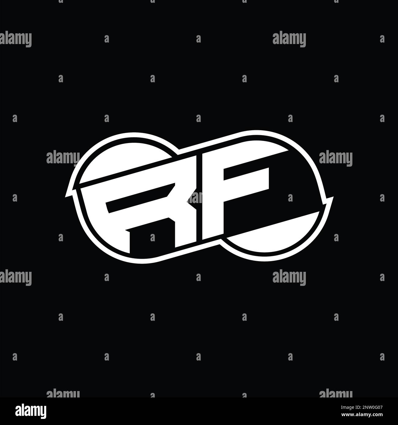 RF Logo monogram abstract infinity shape half round vector images ...