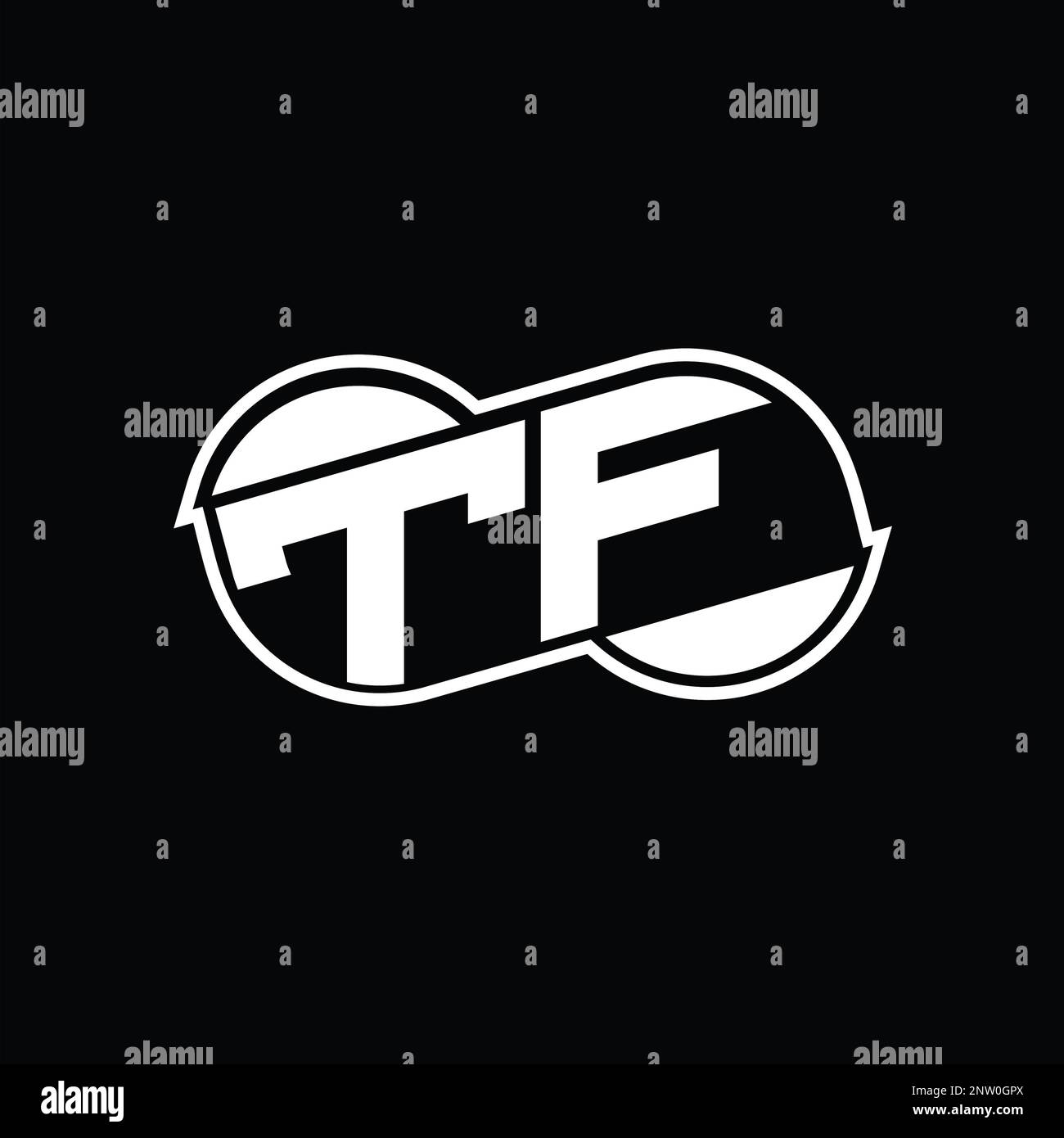 TF Logo monogram abstract infinity shape half round vector images ...