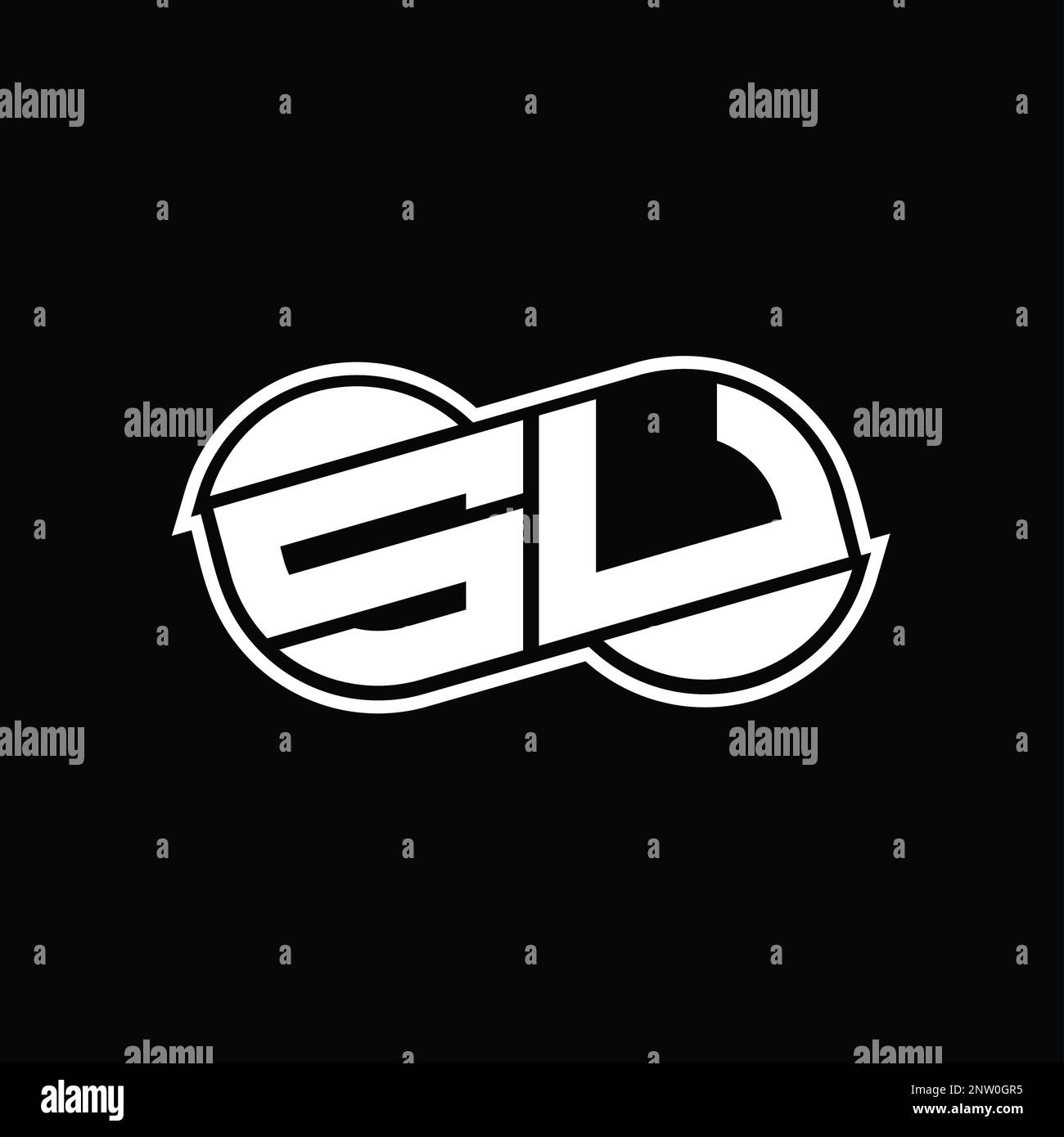 SU Logo monogram abstract infinity shape half round vector images design template Stock Photo ...