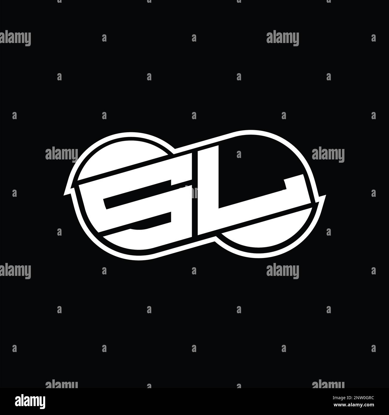 SL Logo monogram abstract infinity shape half round vector images ...