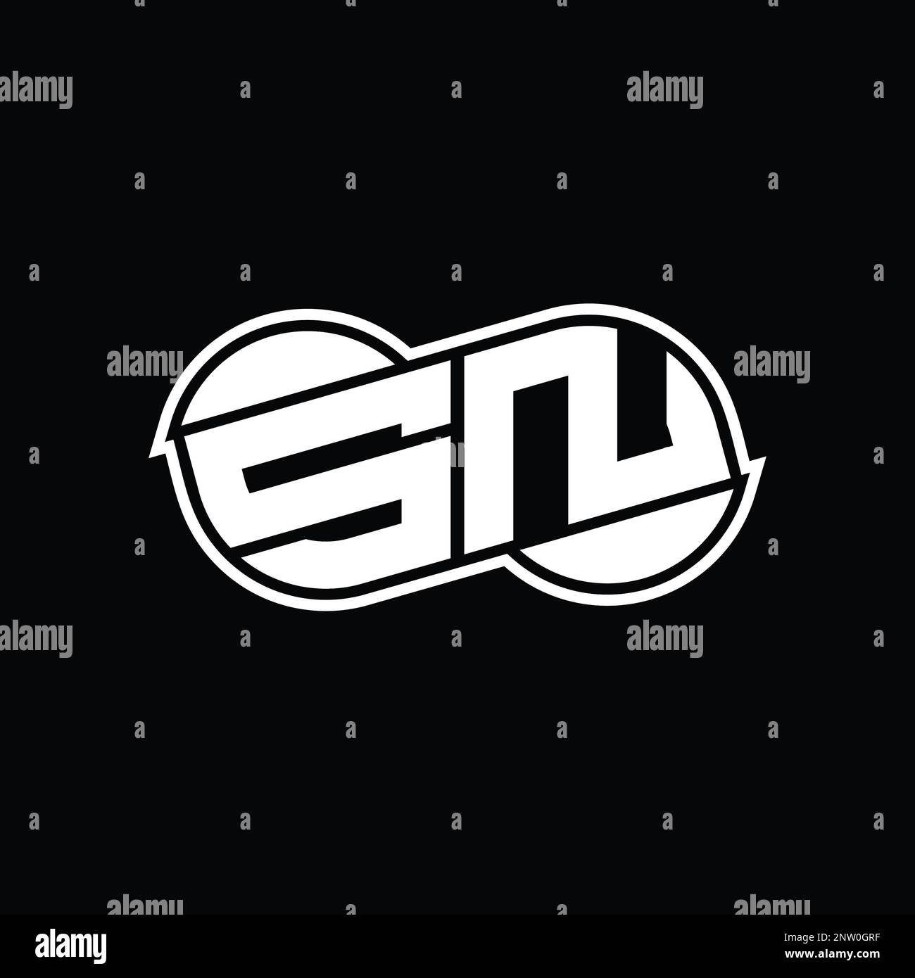 SN Logo monogram abstract infinity shape half round vector images ...