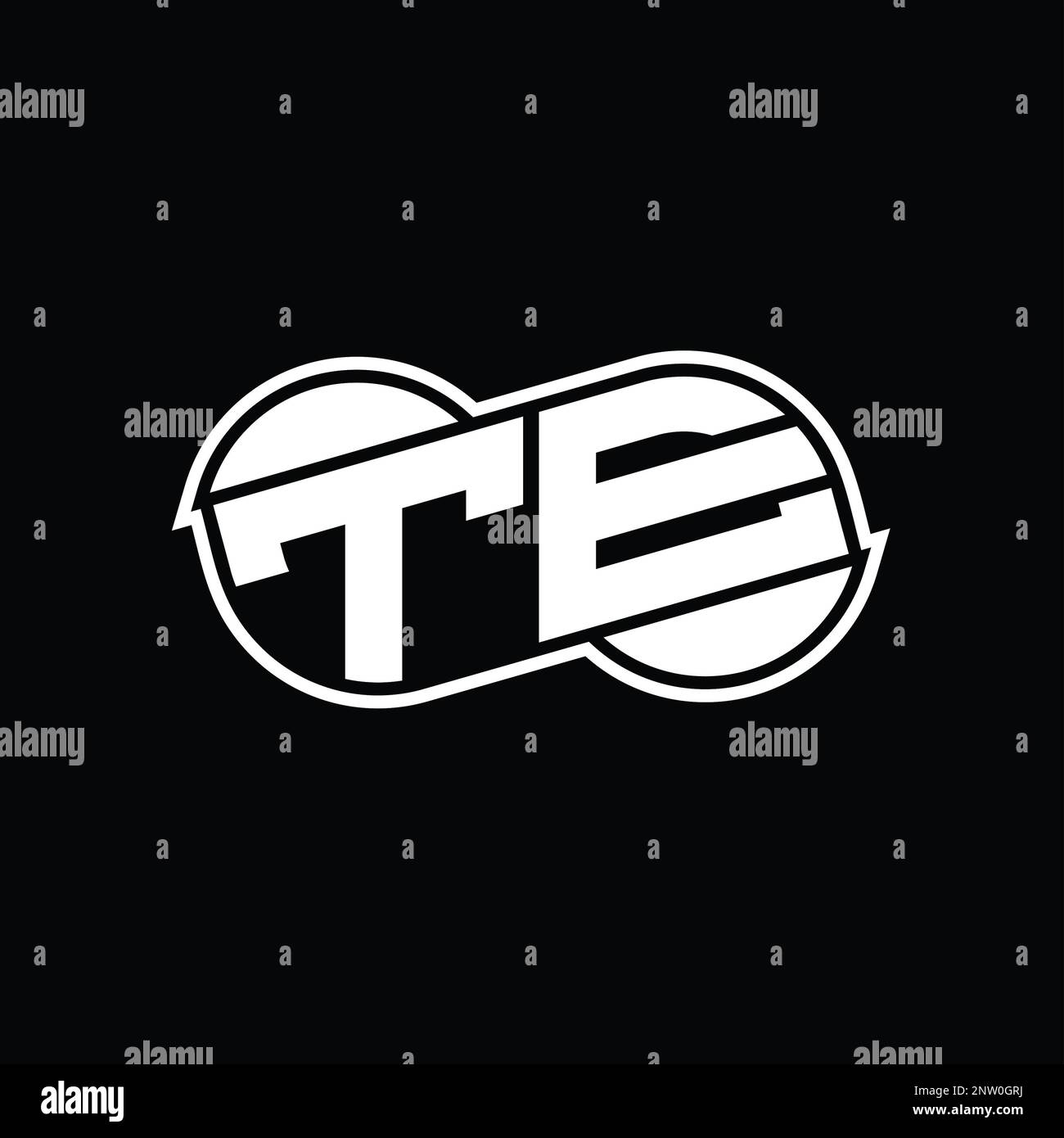 TE Logo monogram abstract infinity shape half round vector images ...