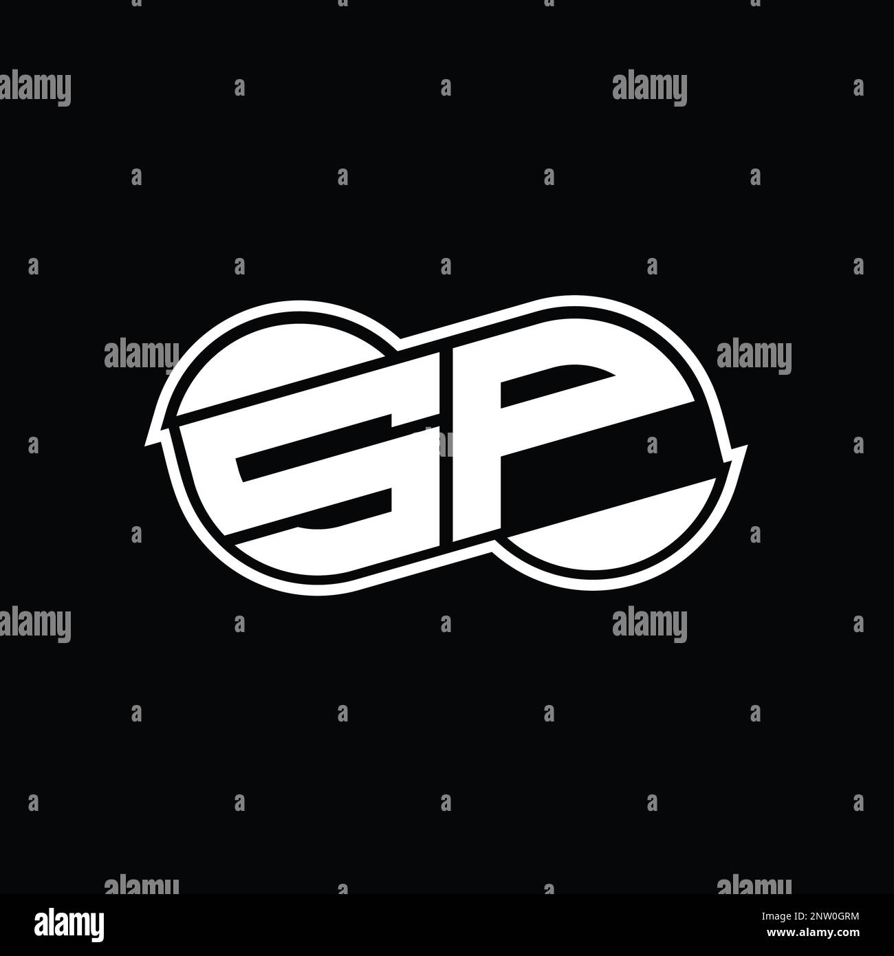 SP Logo monogram abstract infinity shape half round vector images ...