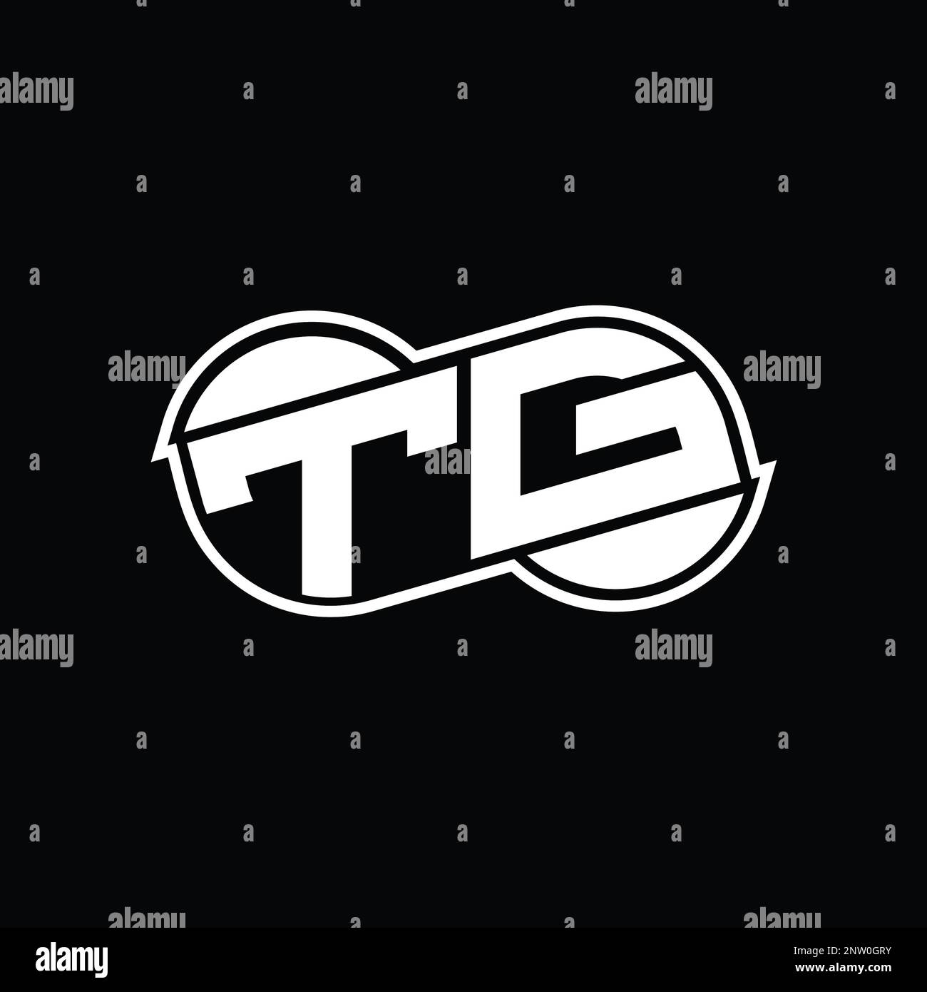 TG Logo monogram abstract infinity shape half round vector images ...