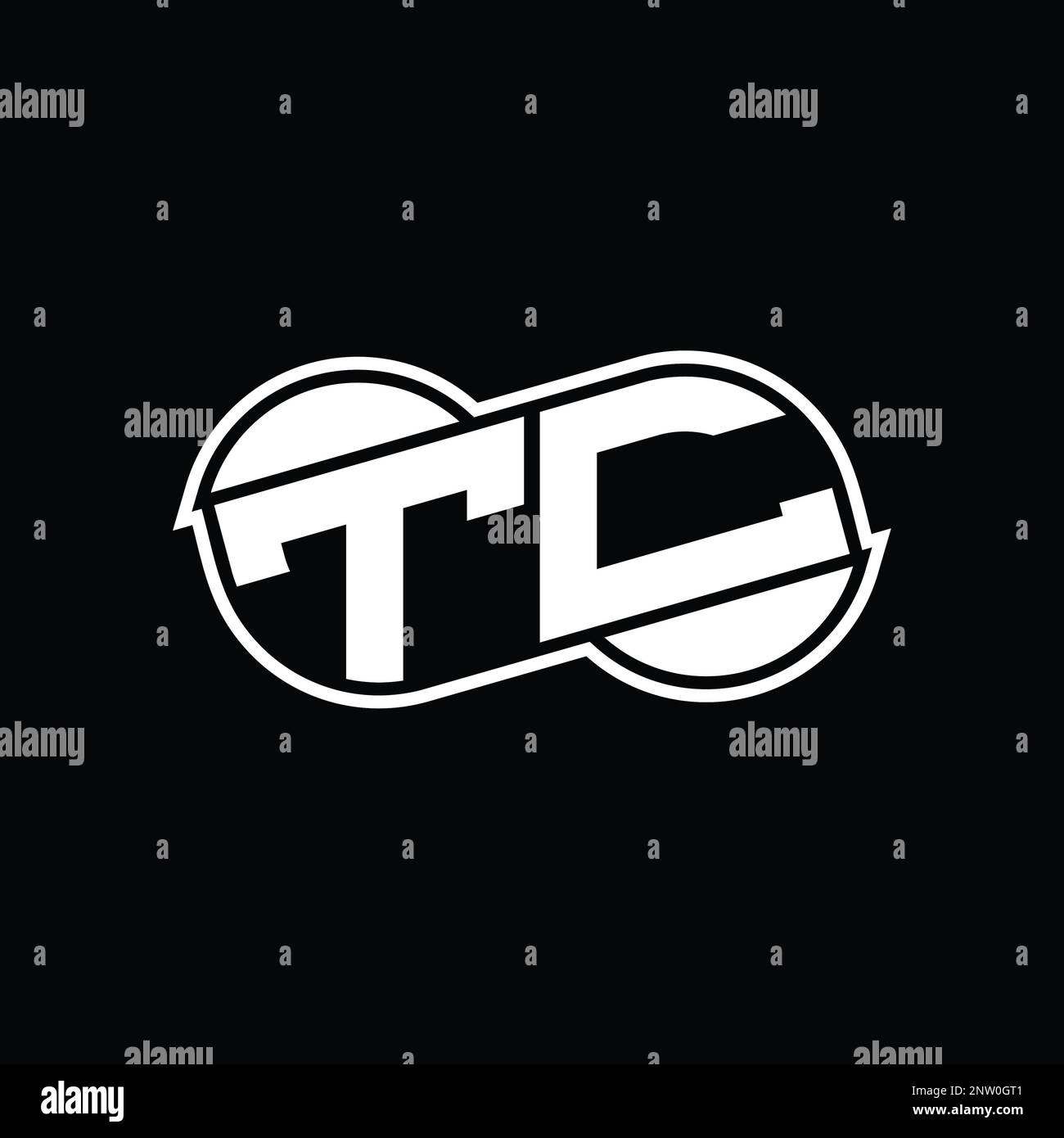 TC Logo monogram abstract infinity shape half round vector images ...