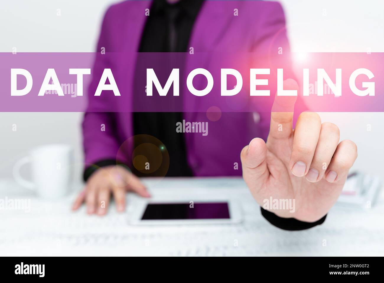 Sign displaying Data Modeling. Business idea process of transferring data between data storage ...