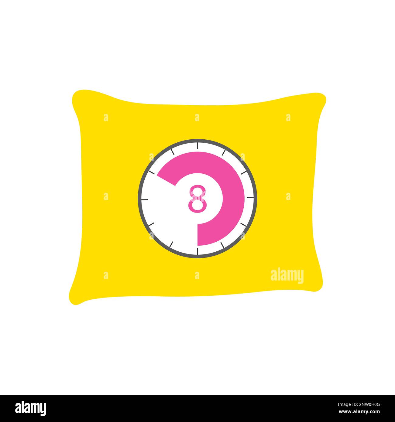 8 hours sleep color line icon. Sleeping time sign. Healthy lifestyle ...