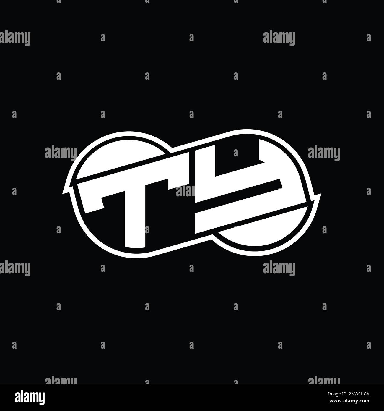 TY Logo monogram abstract infinity shape half round vector images ...