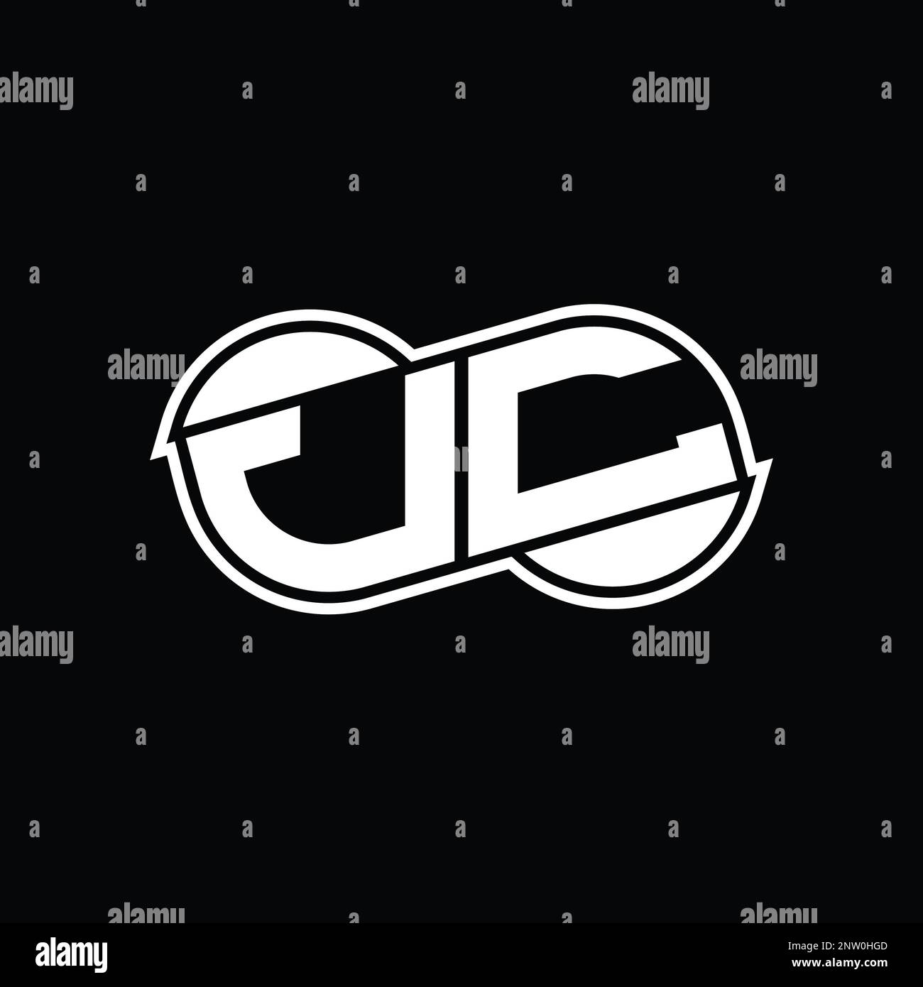 UC Logo monogram abstract infinity shape half round vector images ...
